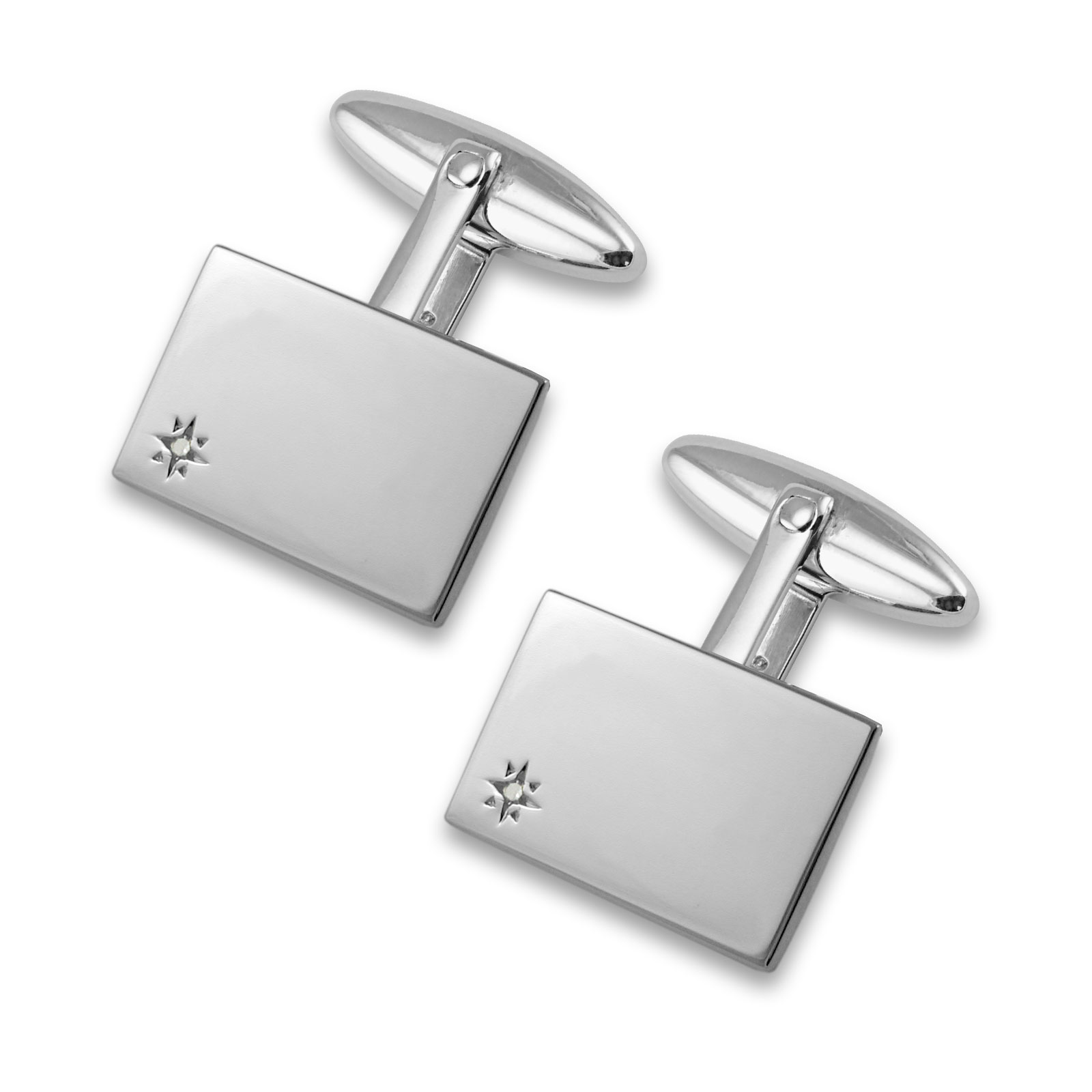 Sterling silver diamond cufflinks - Douglas Pell