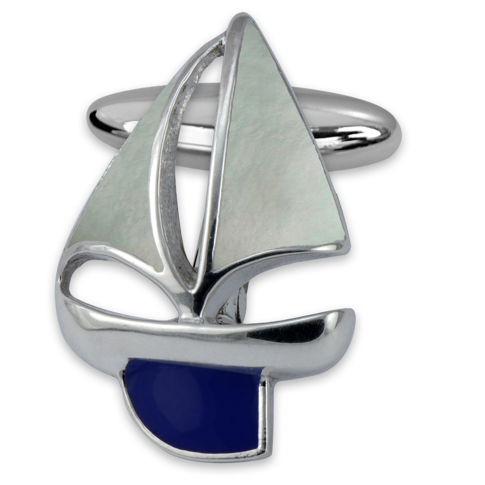 Sterling Silver Sailing Boat Cufflinks - Douglas Pell